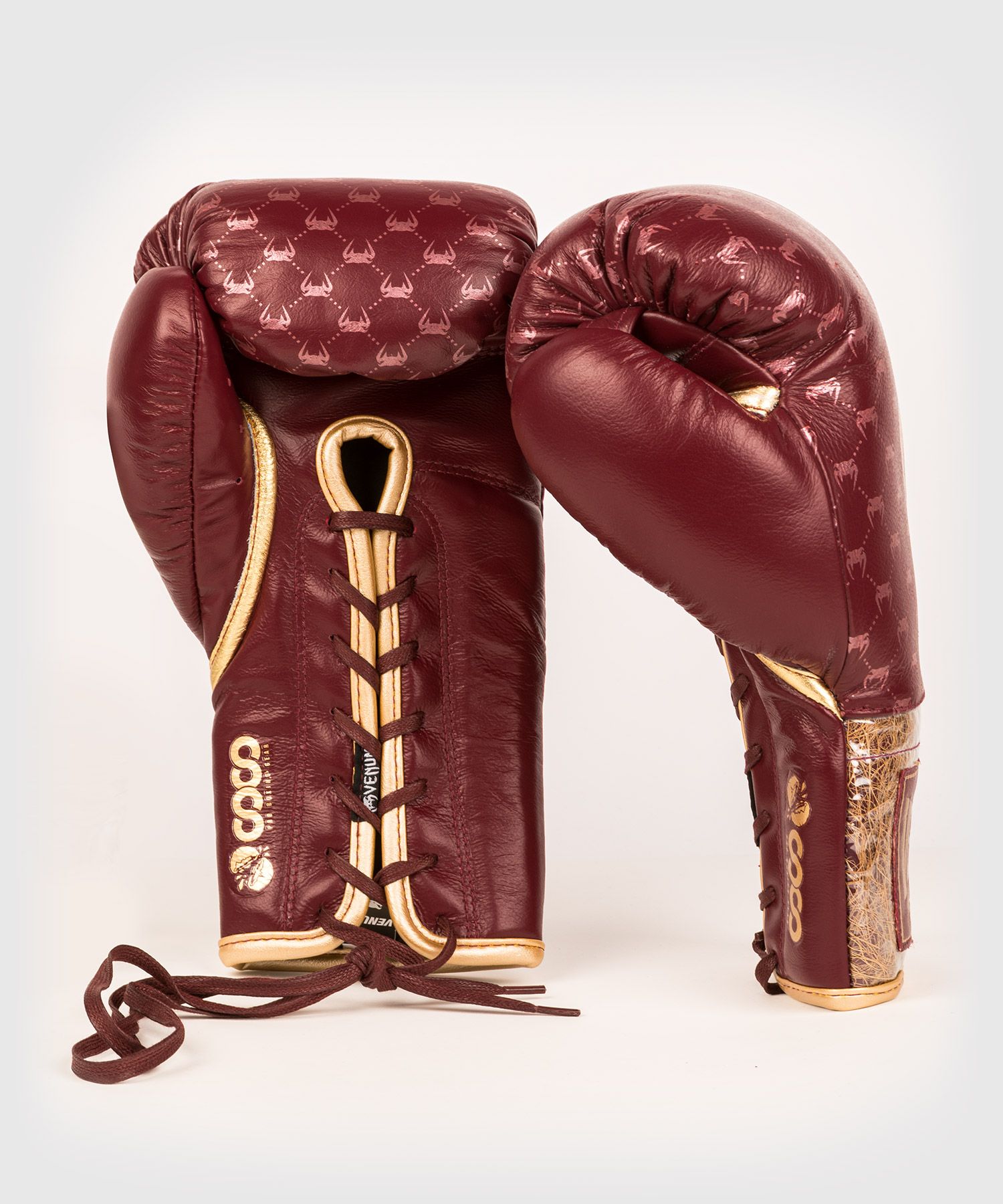 Venum Coco Monogram Pro Boxing Gloves Laces - Burgundy