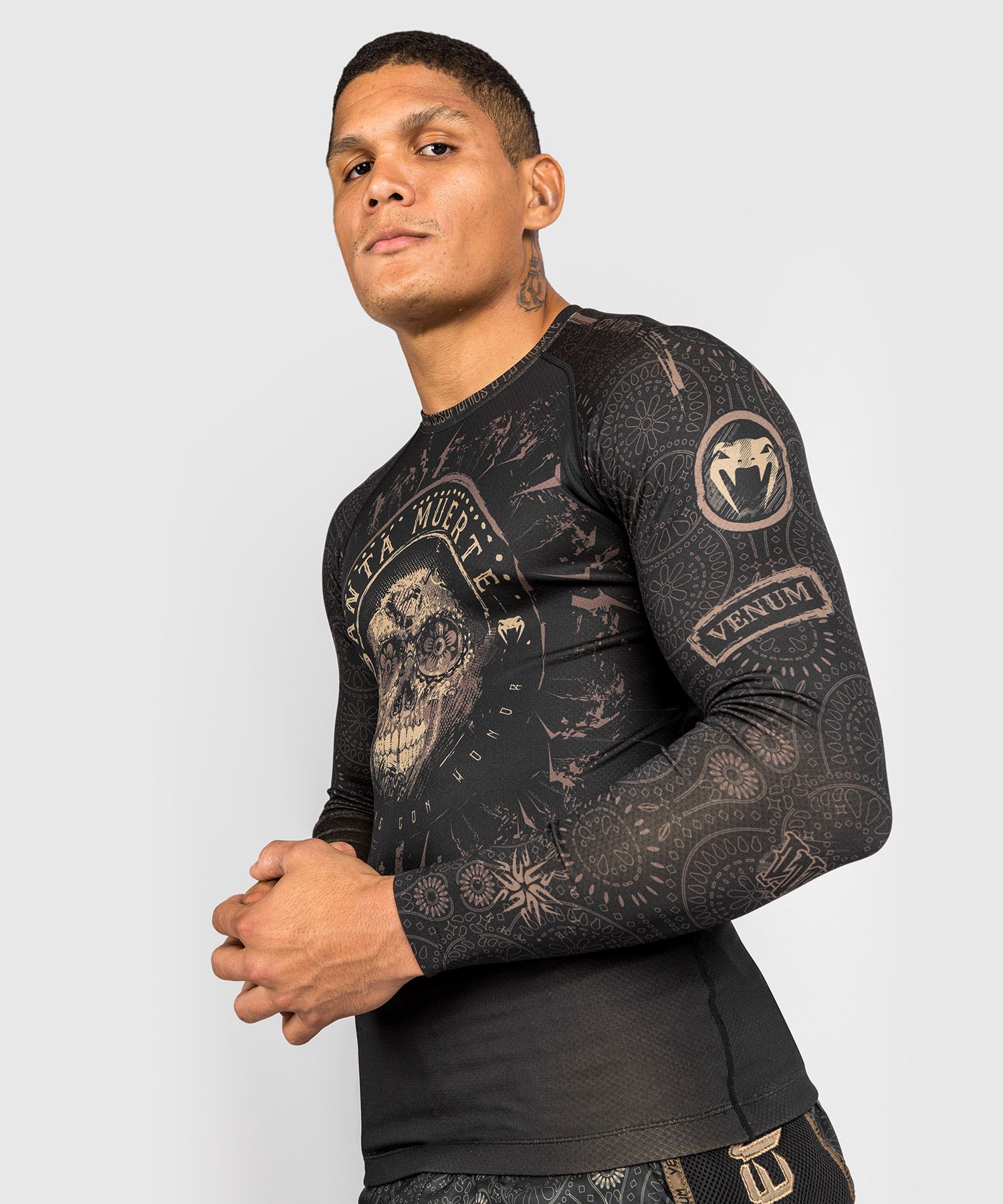 Venum Santa Muerte Dark Side - Rashguard Long Sleeves - Black/Brow